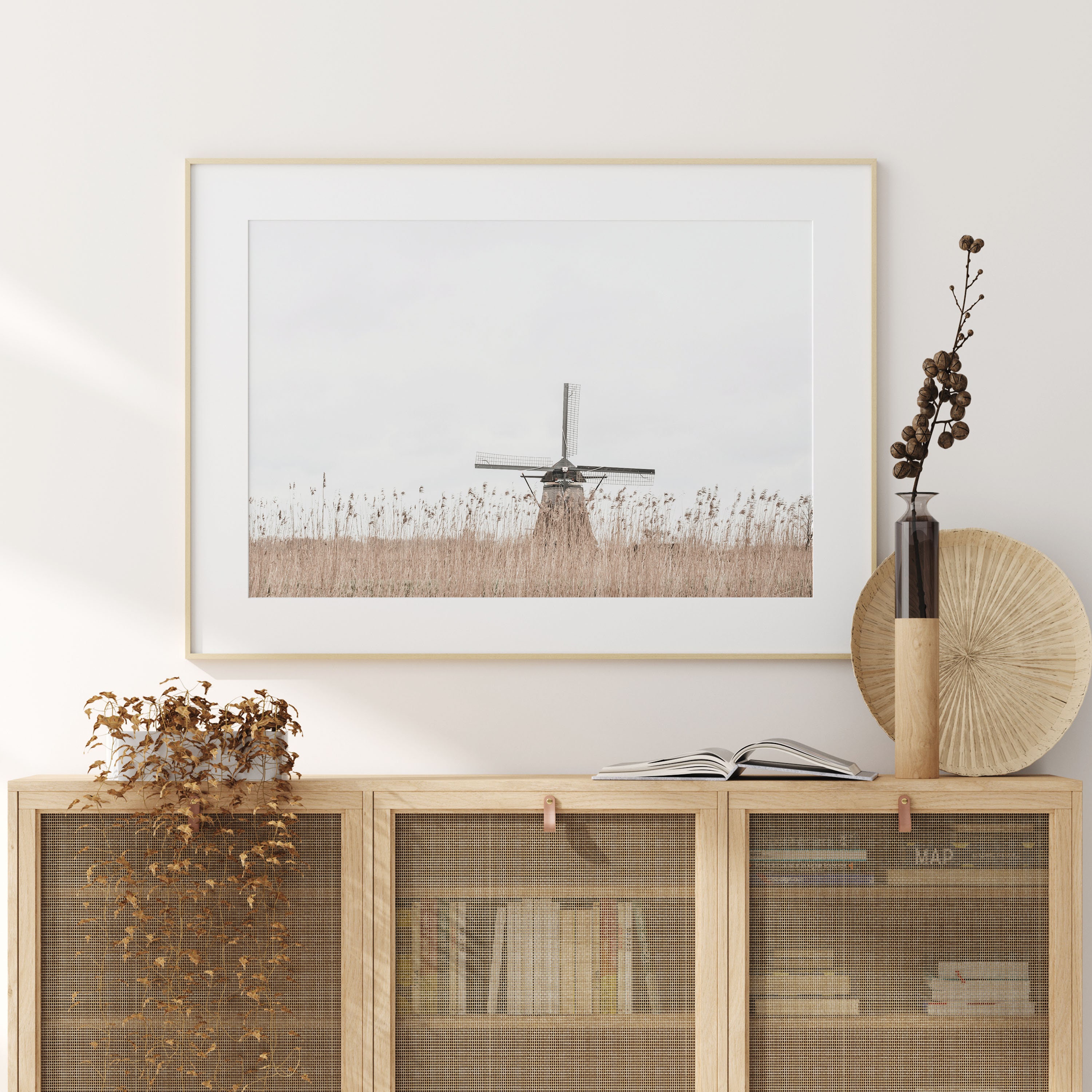 Printable Photo of a Dutch Windmill in a Field Modern - Etsy