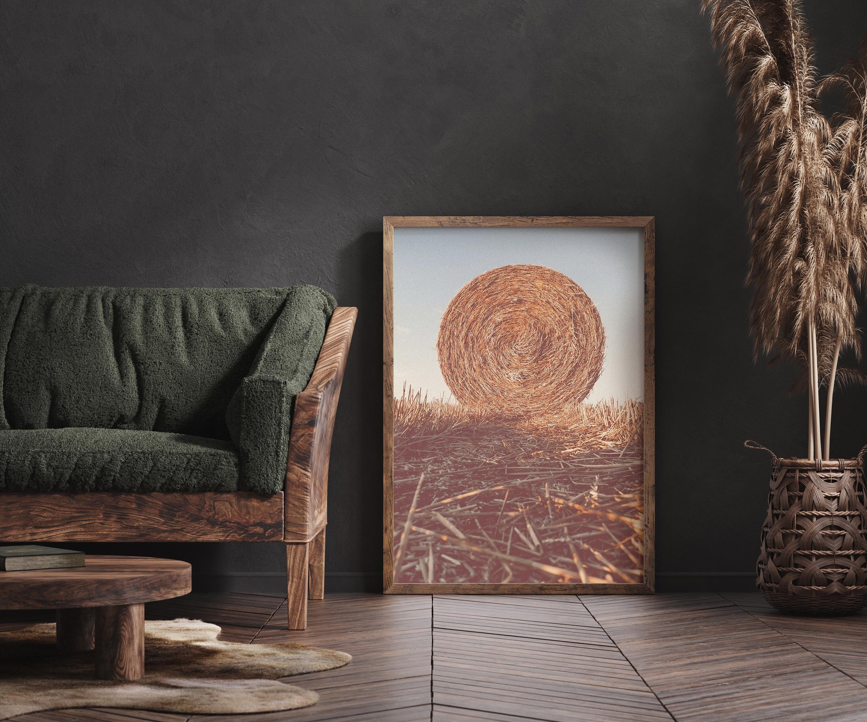 Hay Bale Digital Print Cornfield Print Printable Modern - Etsy