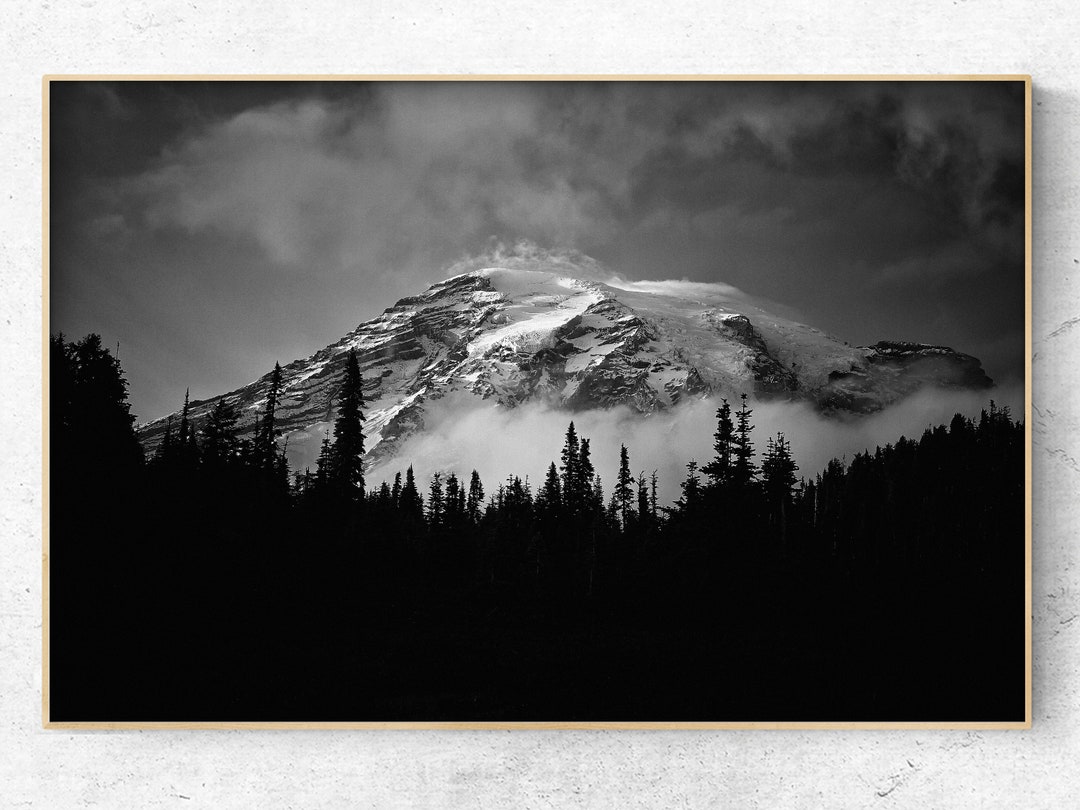 Download Printable Photo of a Winter Mountain Top Dramatic Black and ...