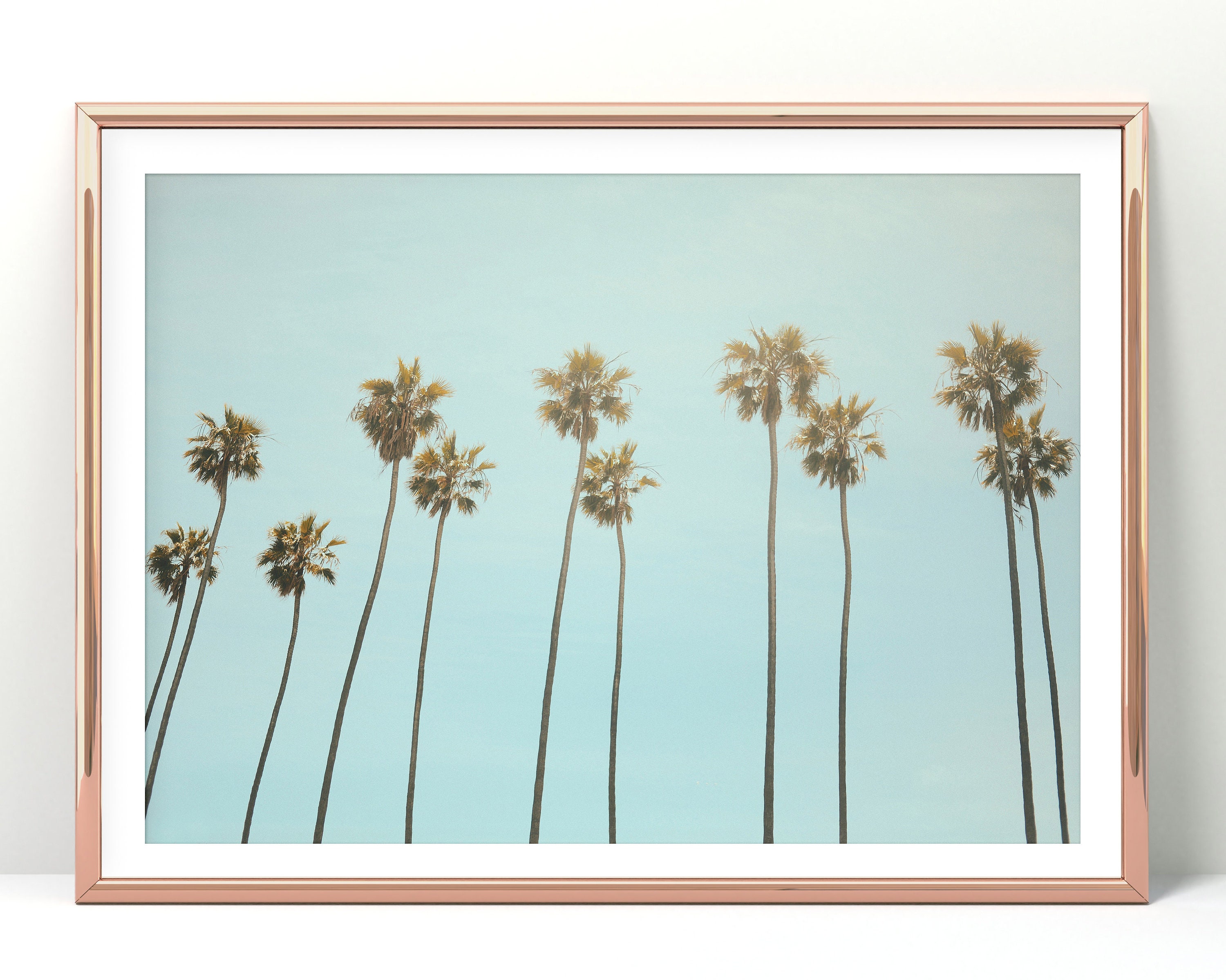 Printable Minimalist Palm Trees Digital Art Print Coastal | Etsy