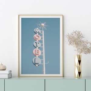 Download Printable Photo Pastel Blue Motel Sign, Minimalist Baby Blue ...