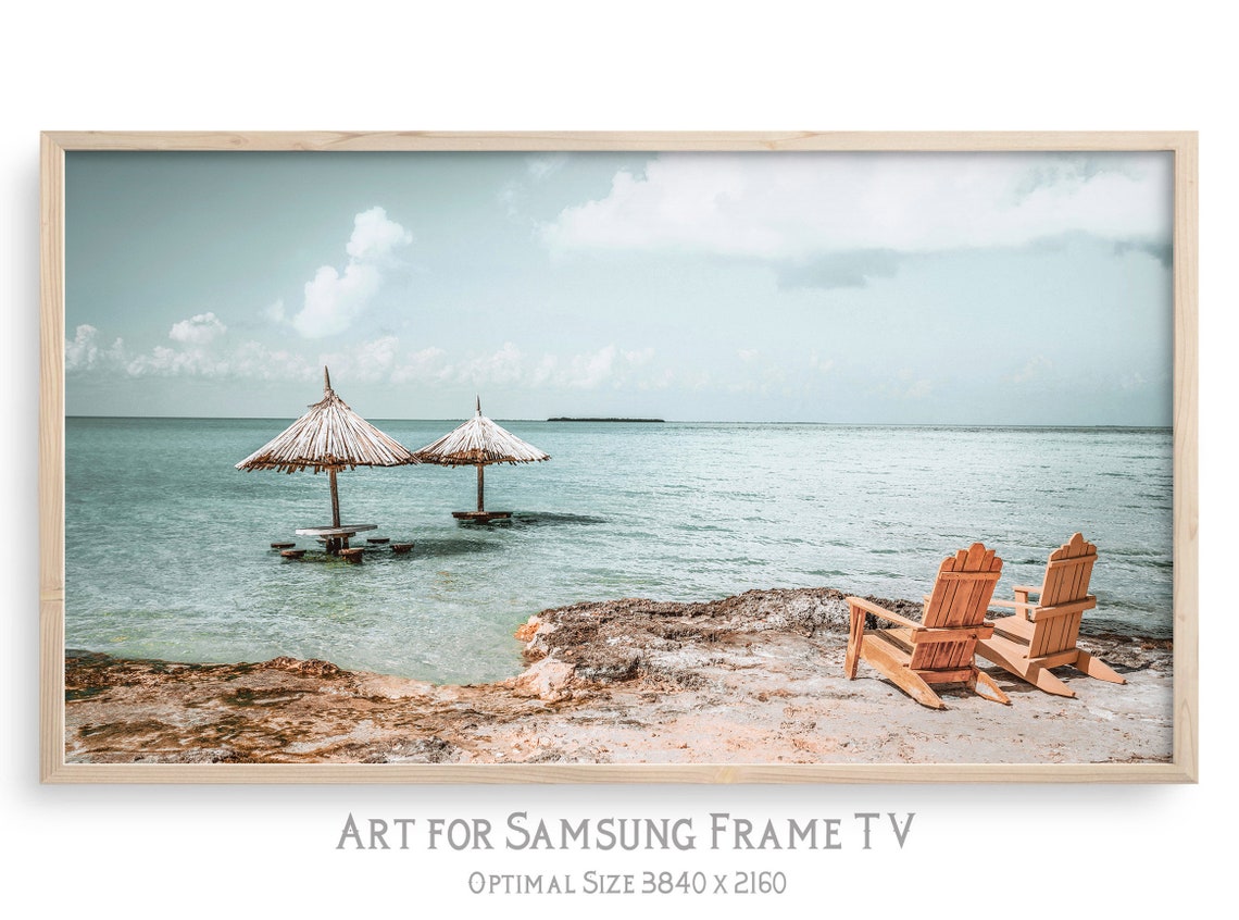 Samsung Frame TV Art Coastal TV Art Tropical Beach Photo 4K | Etsy