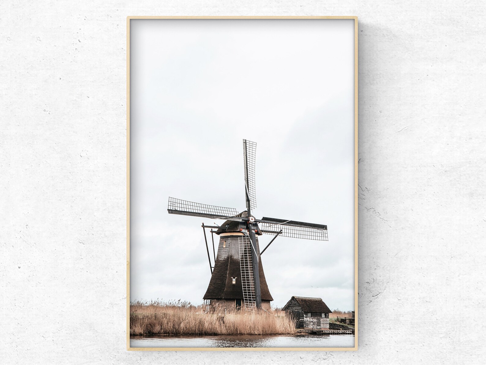 Printable Photo of a Dutch Windmill by the Water Modern - Etsy