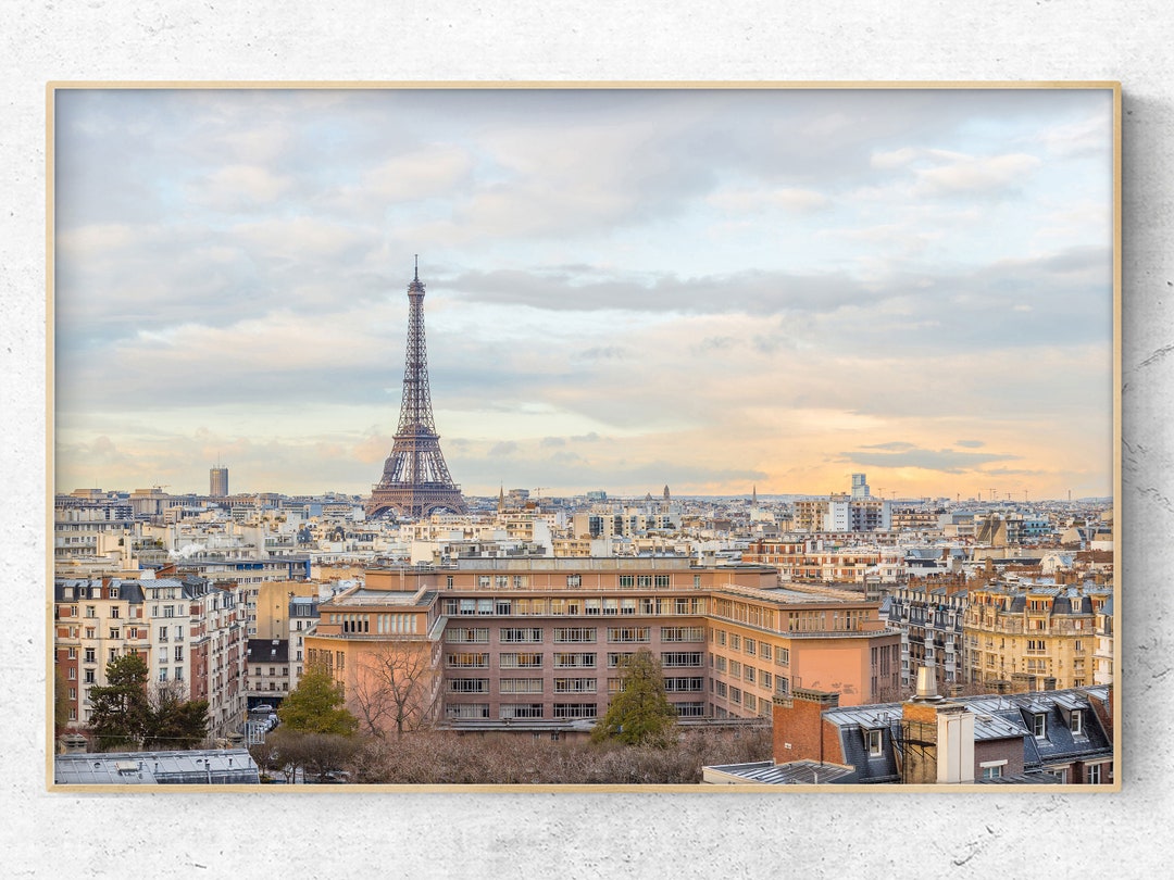 Download Printable Photo PARIS Skyline Eiffel Tower Pastel Sky Digital ...