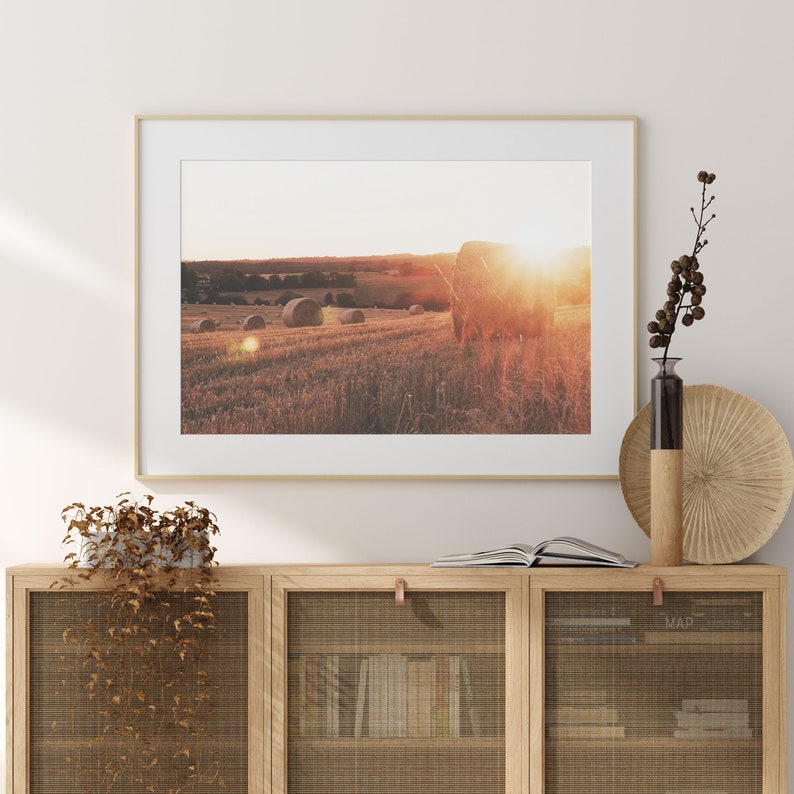 Hay Bales at Sunset Digital Print Cornfield Print Printable | Etsy