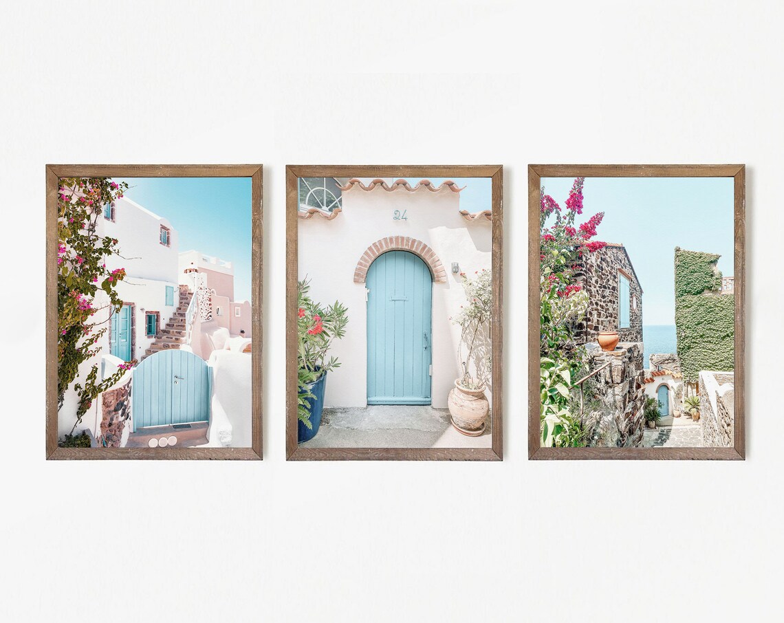 Set of 3 Mediterranean Prints Printable Coastal Wall Art - Etsy