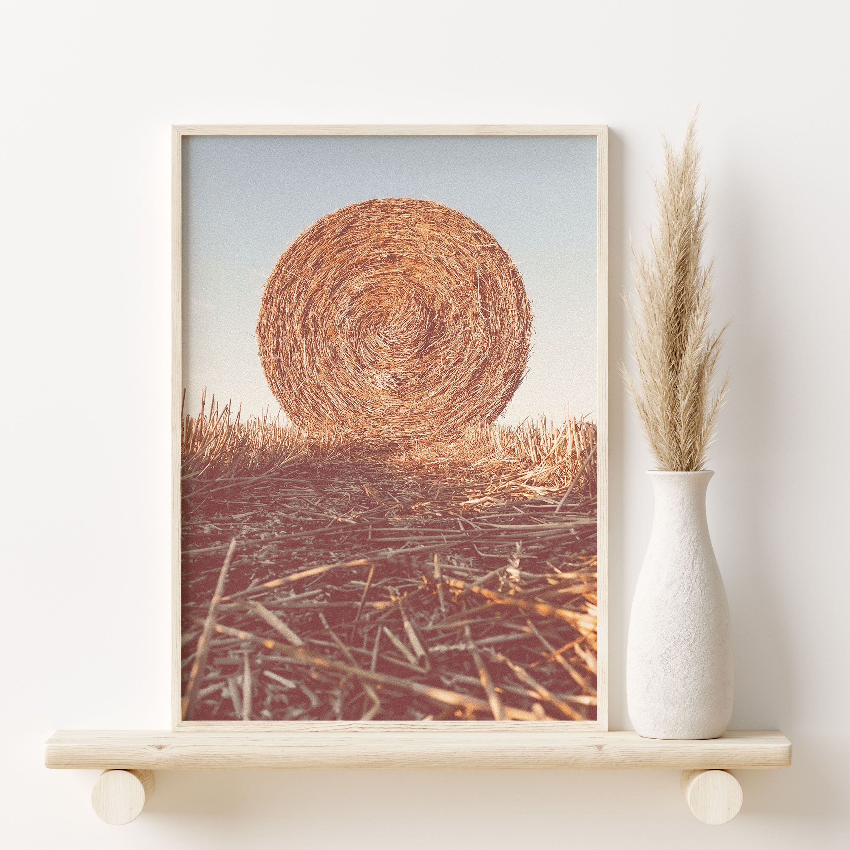 Hay Bale Digital Print Cornfield Print Printable Modern - Etsy