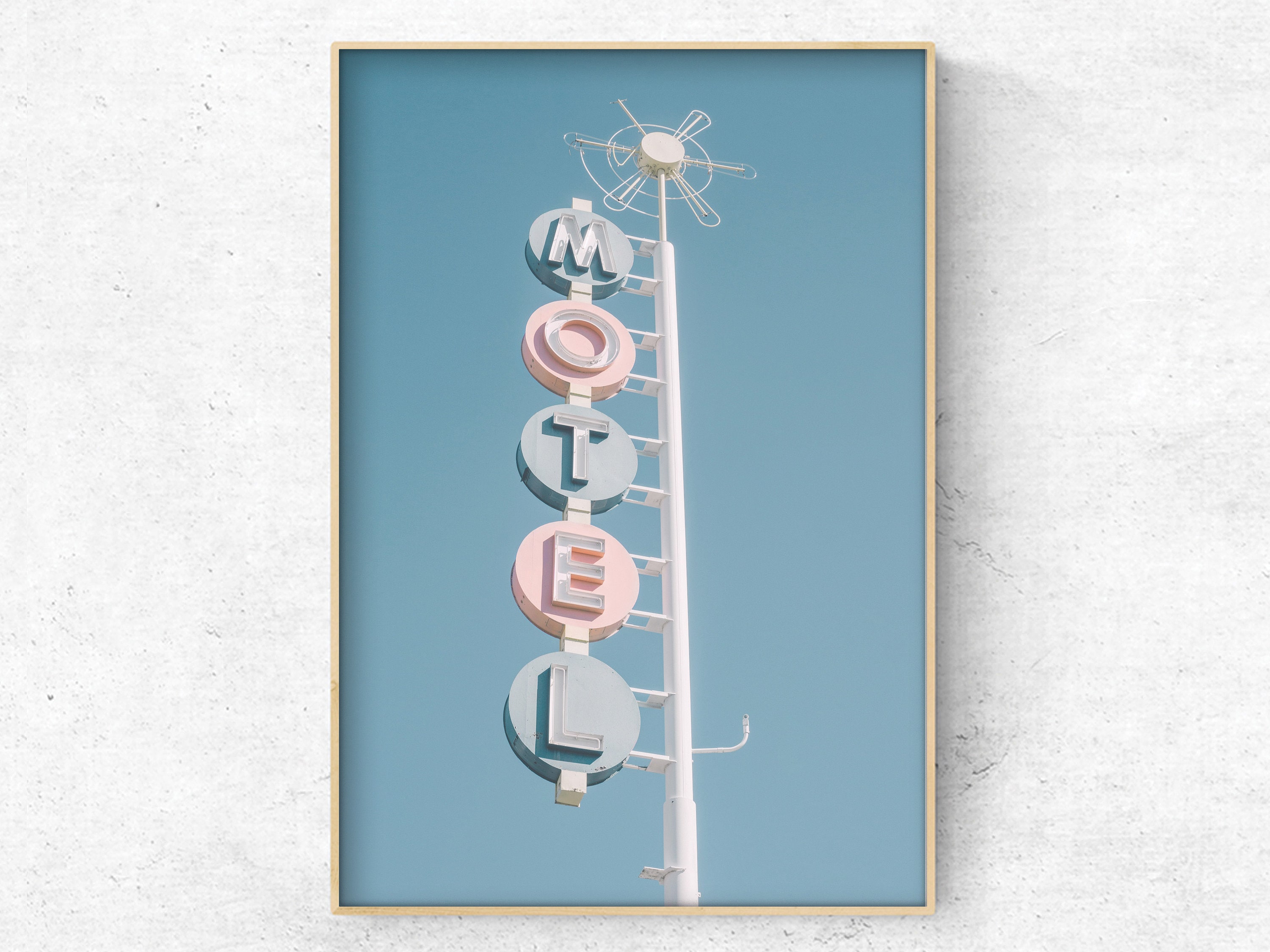 Download Printable Photo Pastel Blue Motel Sign Minimalist - Etsy