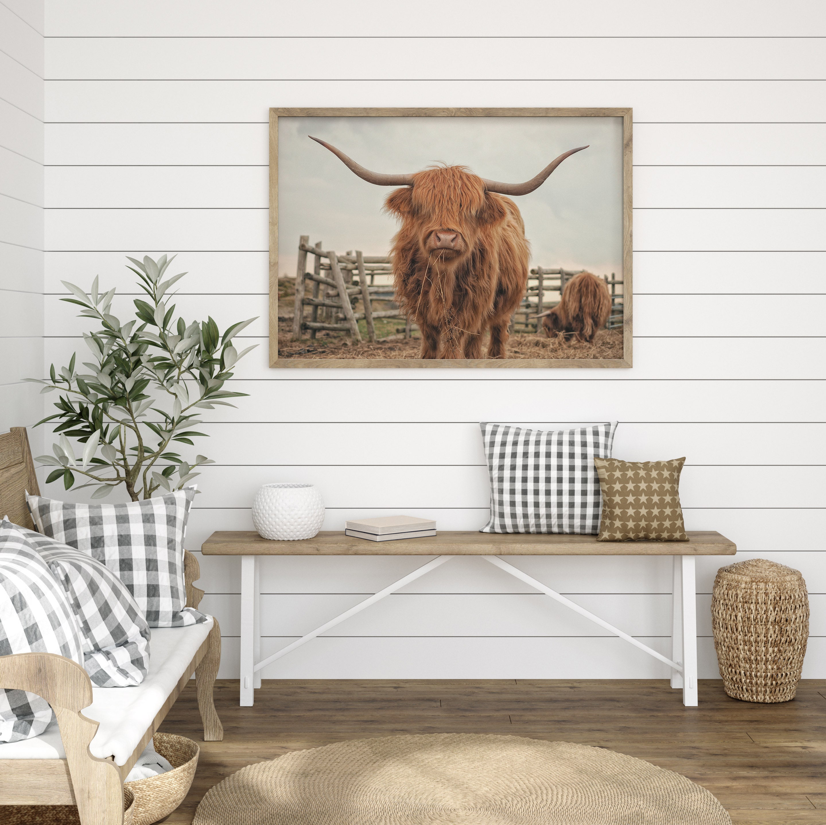 Printable Photo of a Highland Cow Farmhouse Decor Horizontal - Etsy