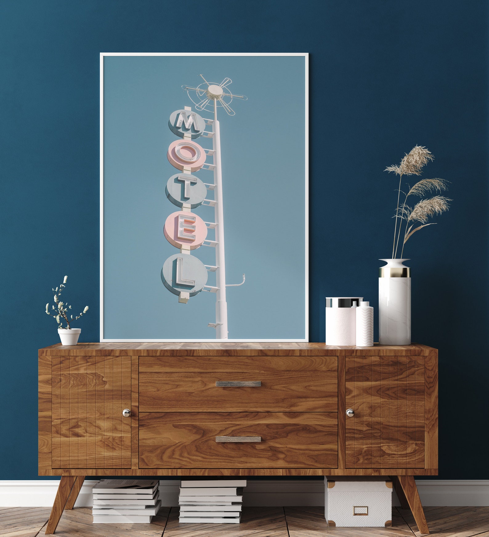 Download Printable Photo Pastel Blue Motel Sign, Minimalist Baby Blue ...
