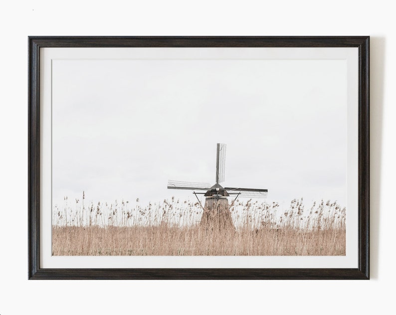 Printable Photo of a Dutch Windmill in a Field Modern - Etsy