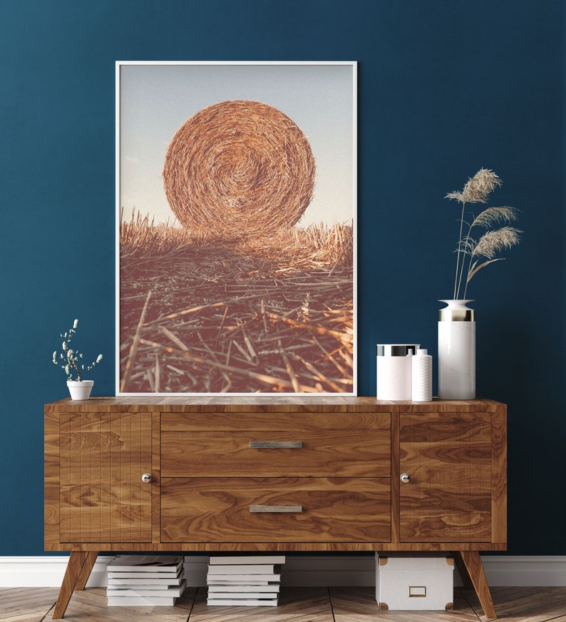 Hay Bale Digital Print Cornfield Print Printable Modern - Etsy