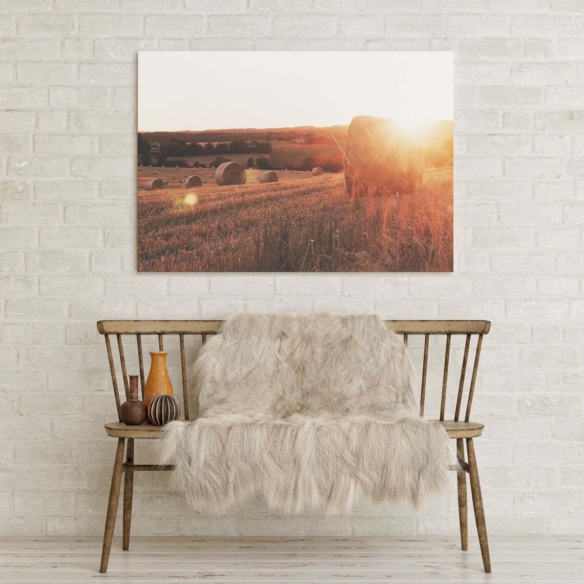 Hay Bales at Sunset Digital Print Cornfield Print Printable | Etsy