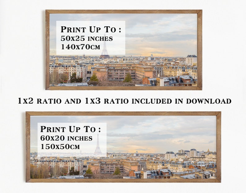 Panoramic Fine Art Photo PARIS Skyline Eiffel Tower DIGITAL DOWNLOAD ...