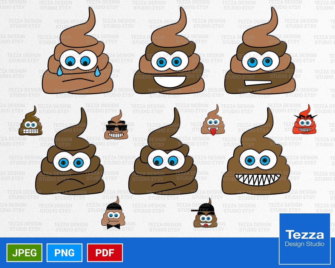 12 Poop Poo Turd Emoji Bundle Pack Png Dpf Jpeg Poop Icon - Etsy