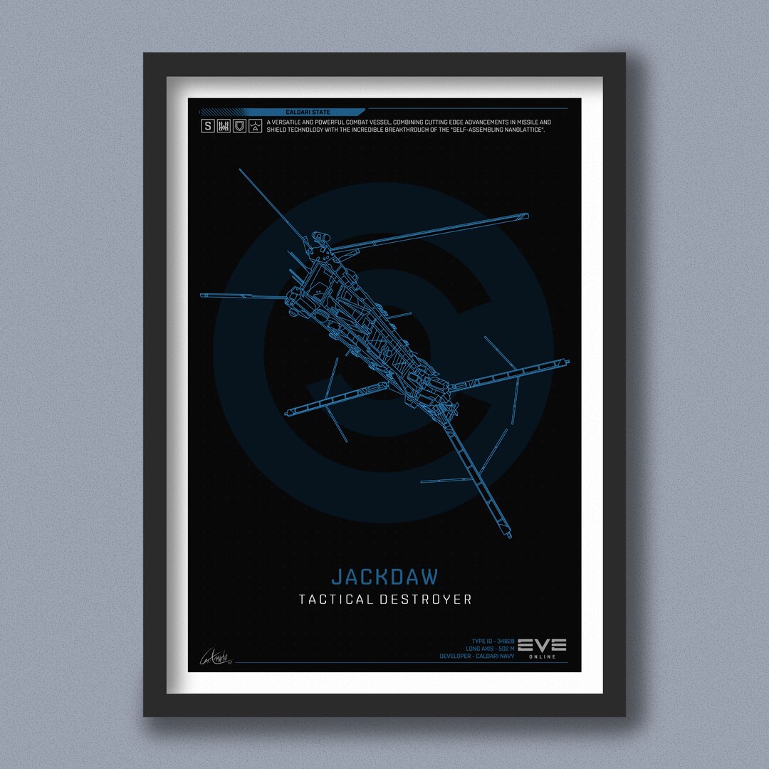 Eve Online - Jackdaw - Caldari State Tactical Destroyer - Etsy
