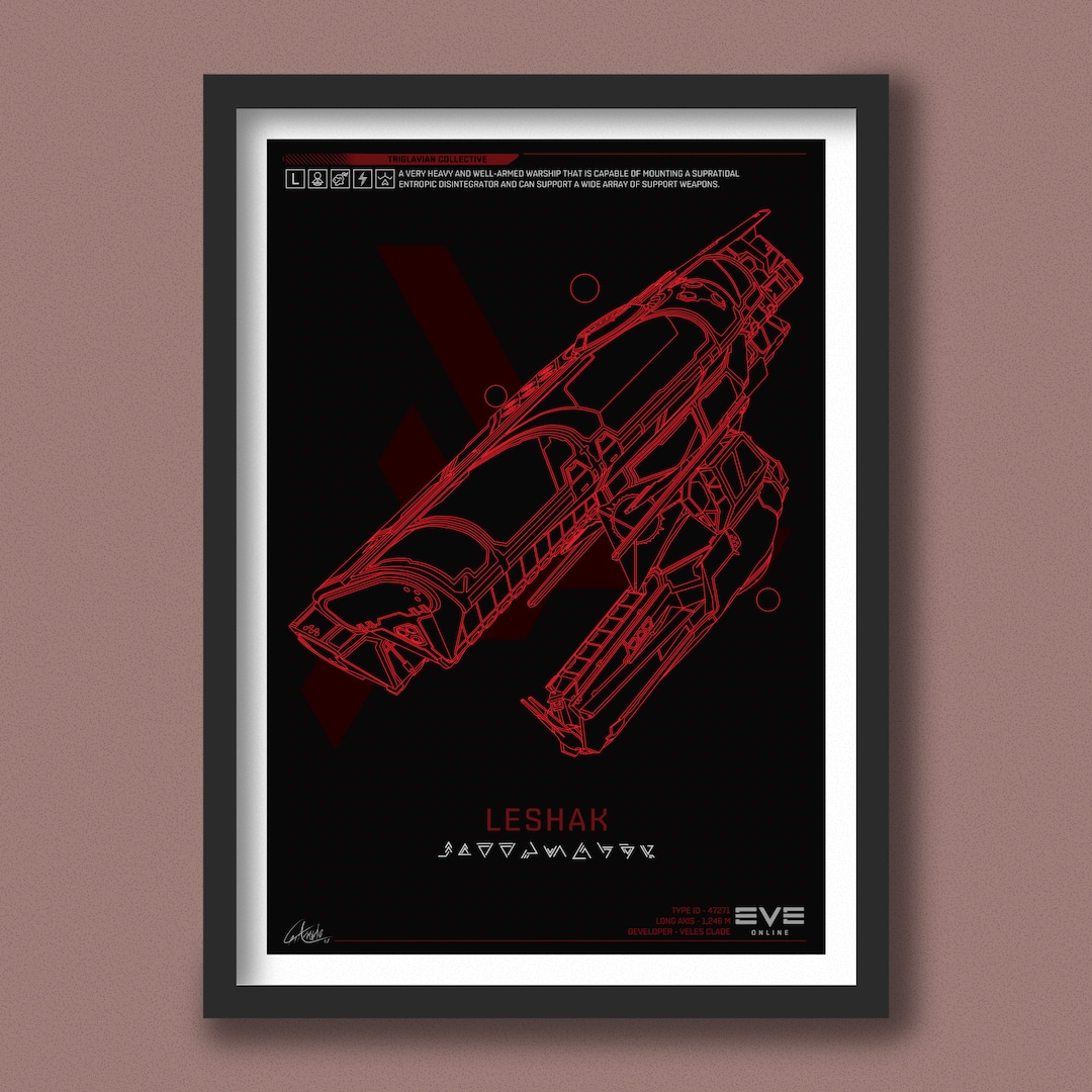 Eve Online - Leshak - Triglavian Battleship - Etsy