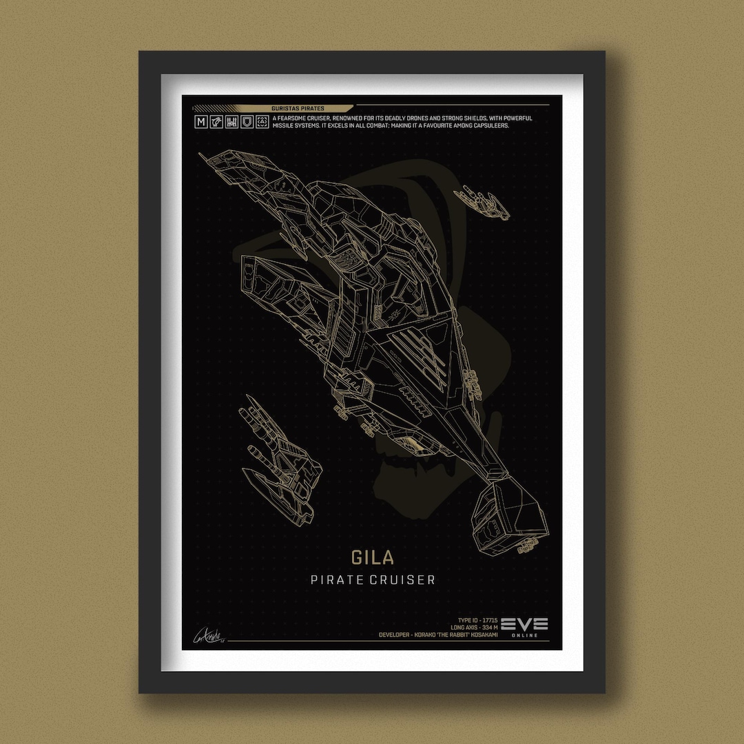 Eve Online - Gila - Guristas Pirates Cruiser - Etsy
