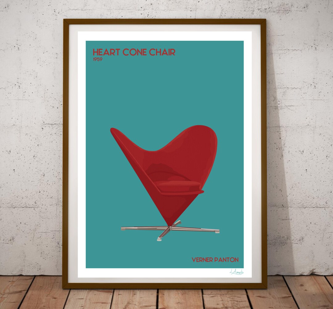 Heart Cone Chair 1958 Verner Panton - Etsy