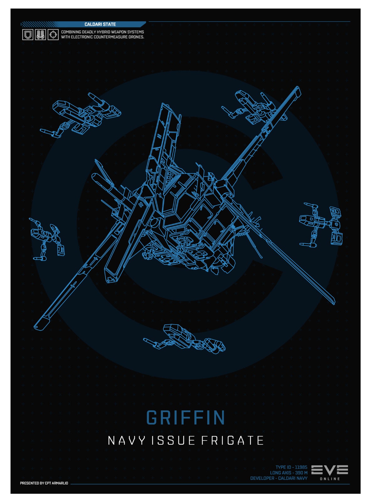 Eve Online Griffin Caldari State Navy Issue Frigate - Etsy UK