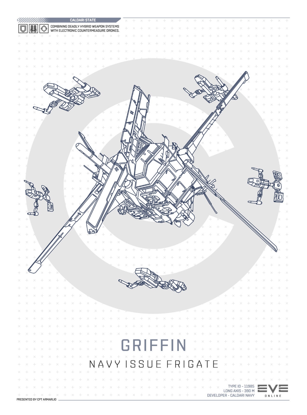Eve Online Griffin Caldari State Navy Issue Frigate - Etsy UK