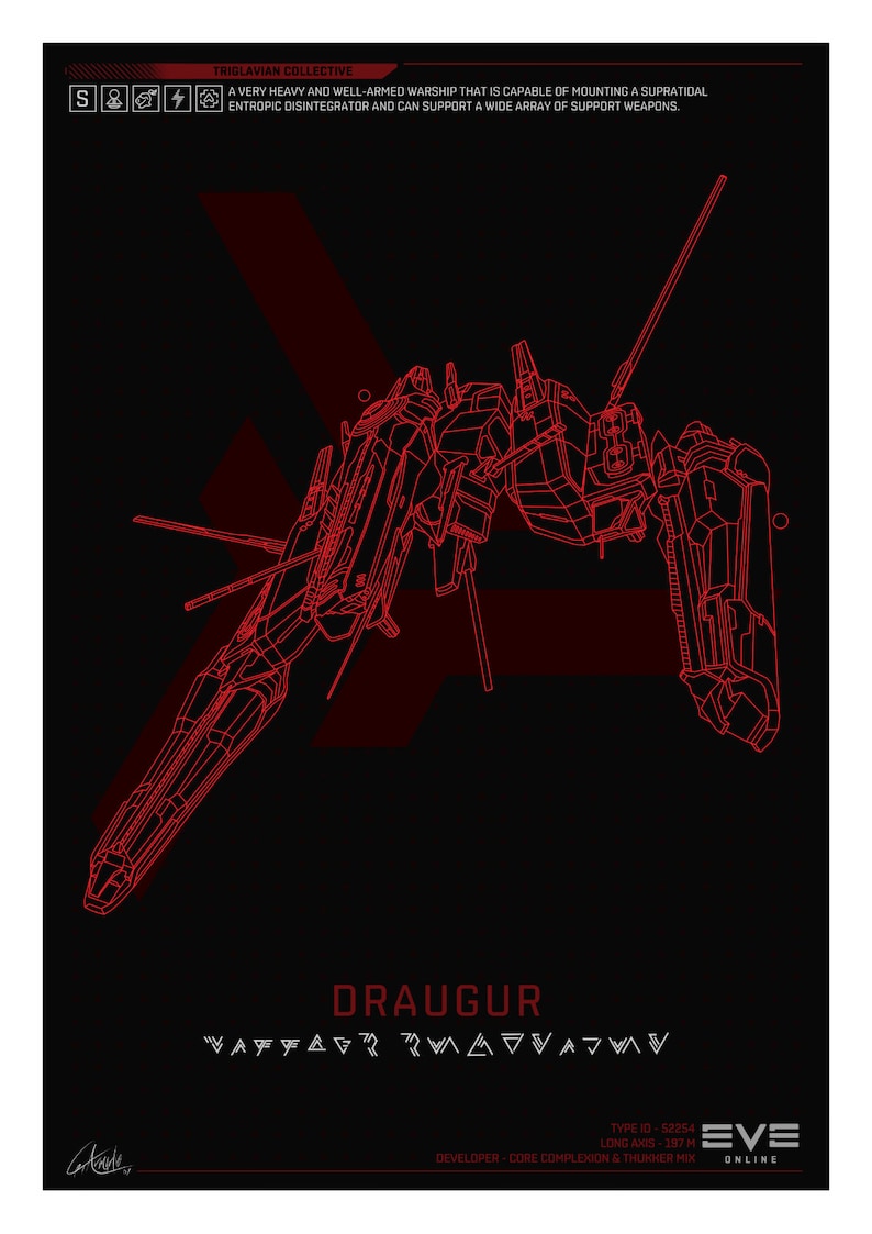 Eve Online - Draugur - Triglavian Collective Command Destroyer - Etsy