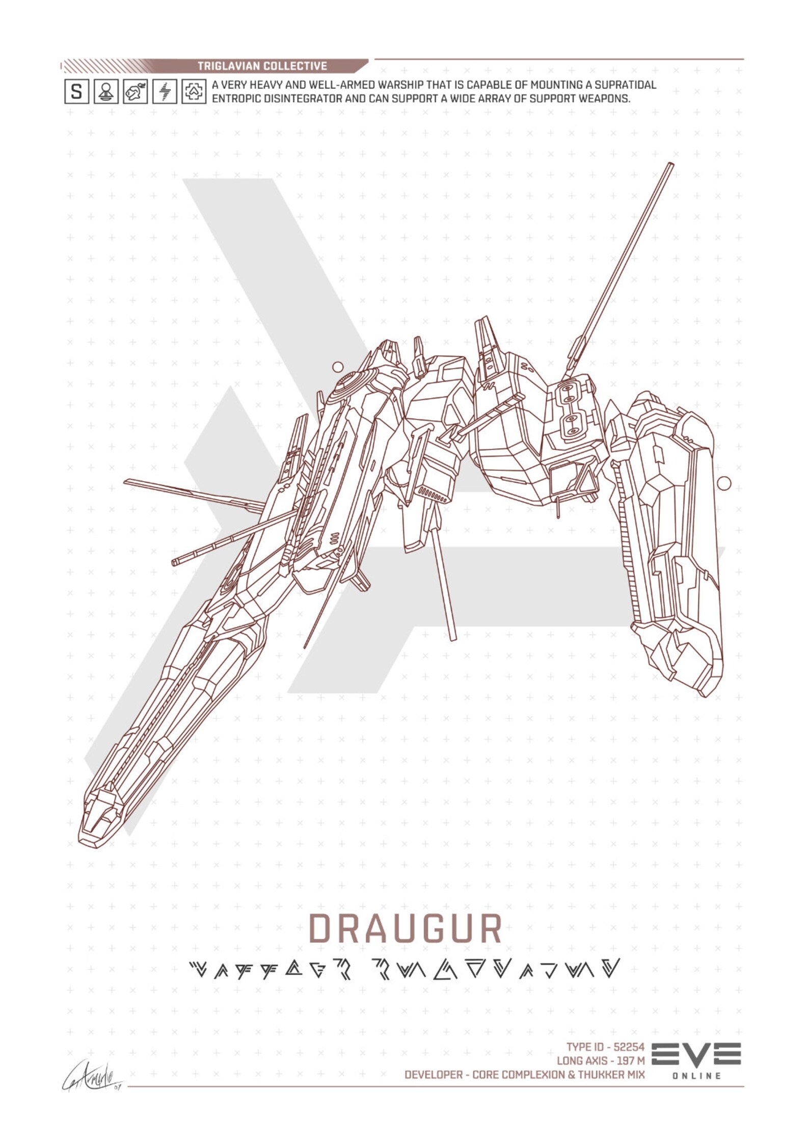 Eve Online - Draugur - Triglavian Collective Command Destroyer - Etsy
