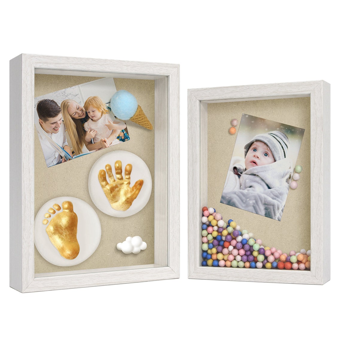 White Shadow Box 6x8 and 5x7 Simple Wooden Deep Photo Frames - Etsy