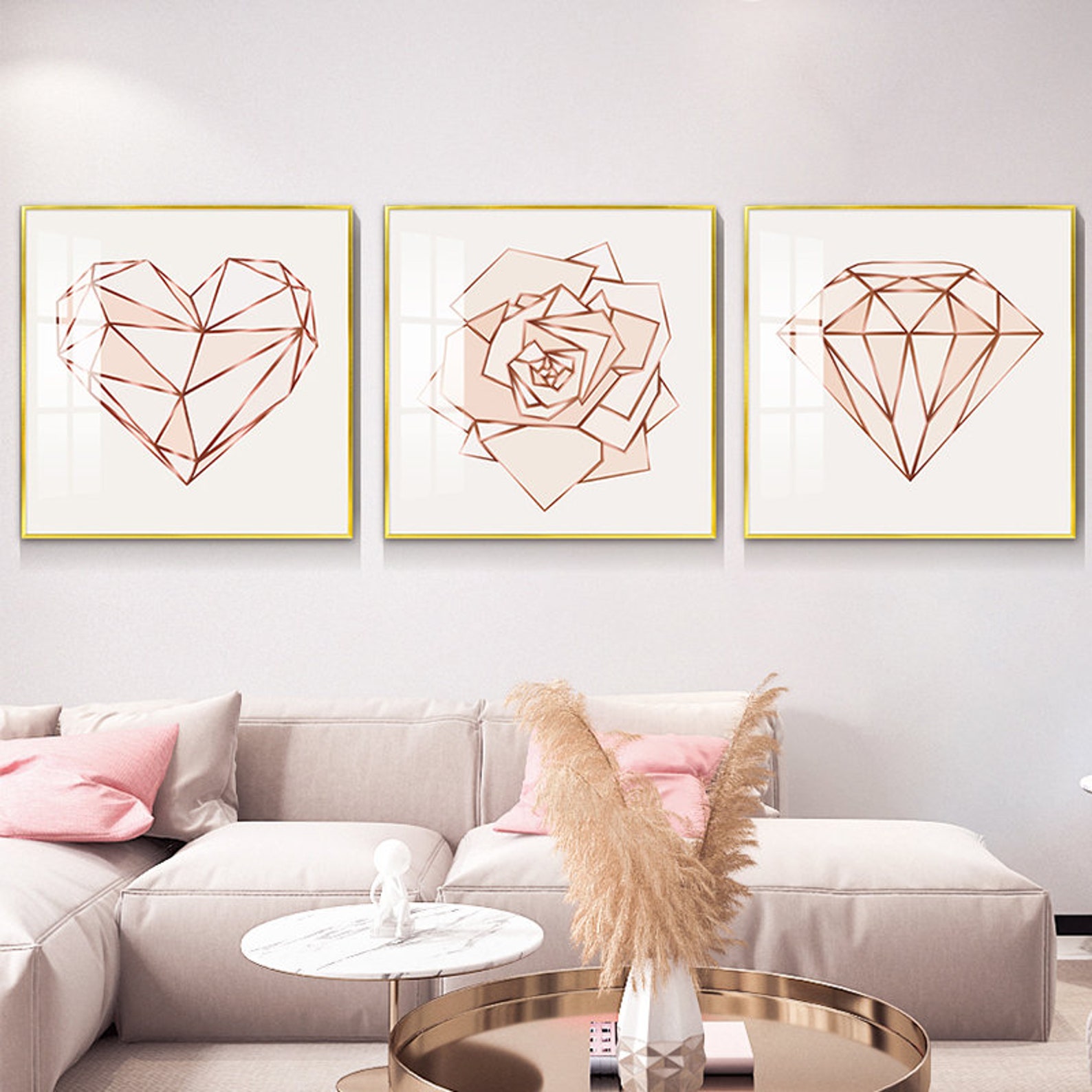 Sumgar Rose Gold Wall Art Bathroom Decor Girls Bedroom Wall - Etsy