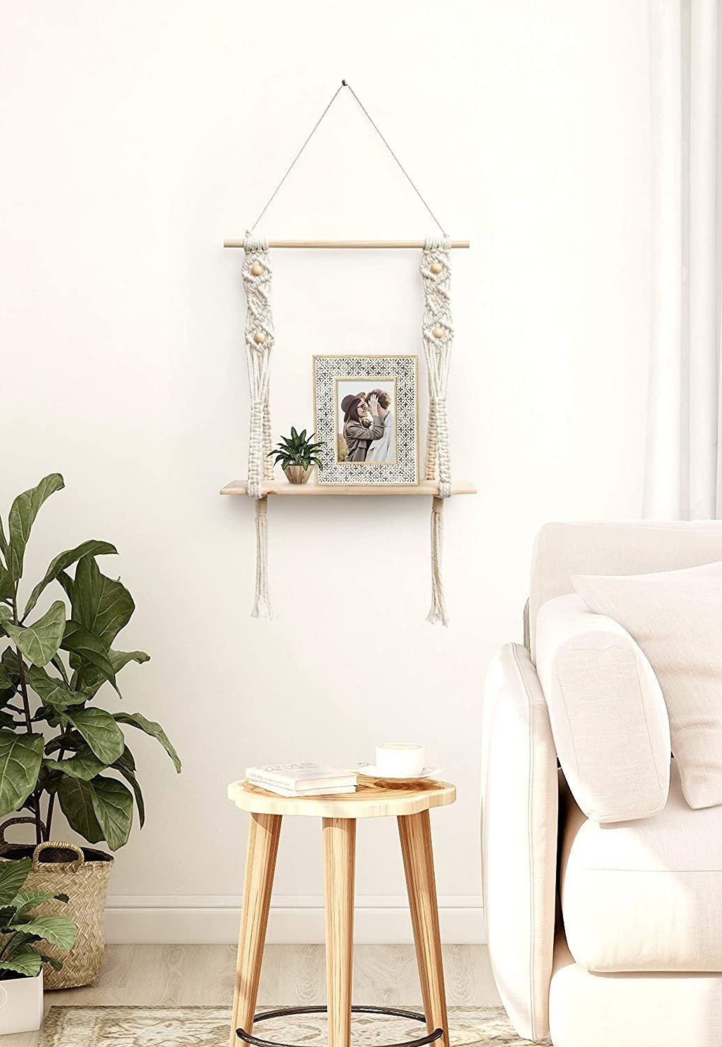 Boho Macrame Wall Hanging Floating Shelf Handcraft Bohemian 1 - Etsy