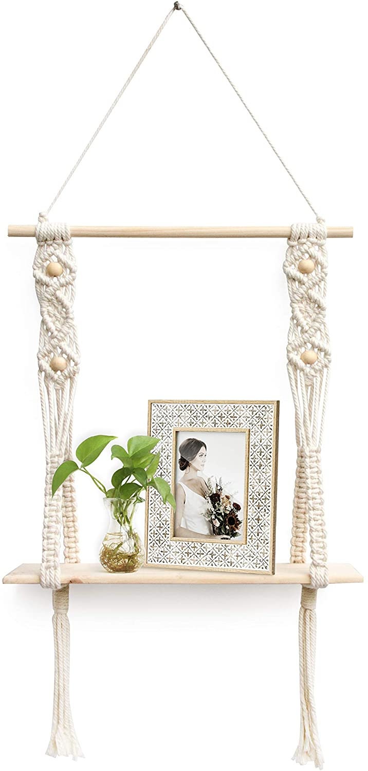 Boho Macrame Wall Hanging Floating Shelf Handcraft Bohemian 1 - Etsy