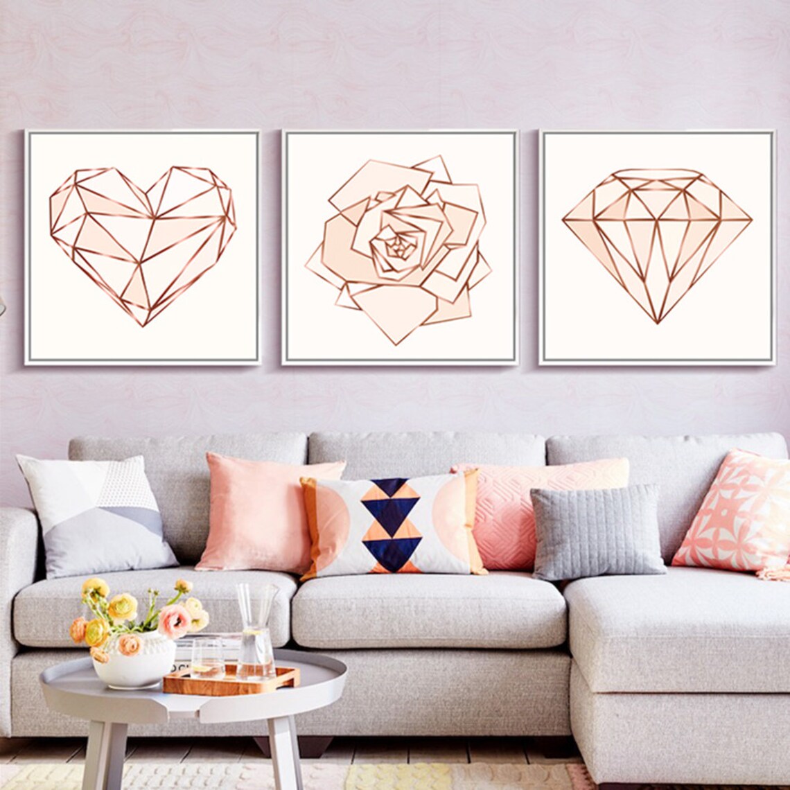 Sumgar Rose Gold Wall Art Bathroom Decor Girls Bedroom Wall - Etsy