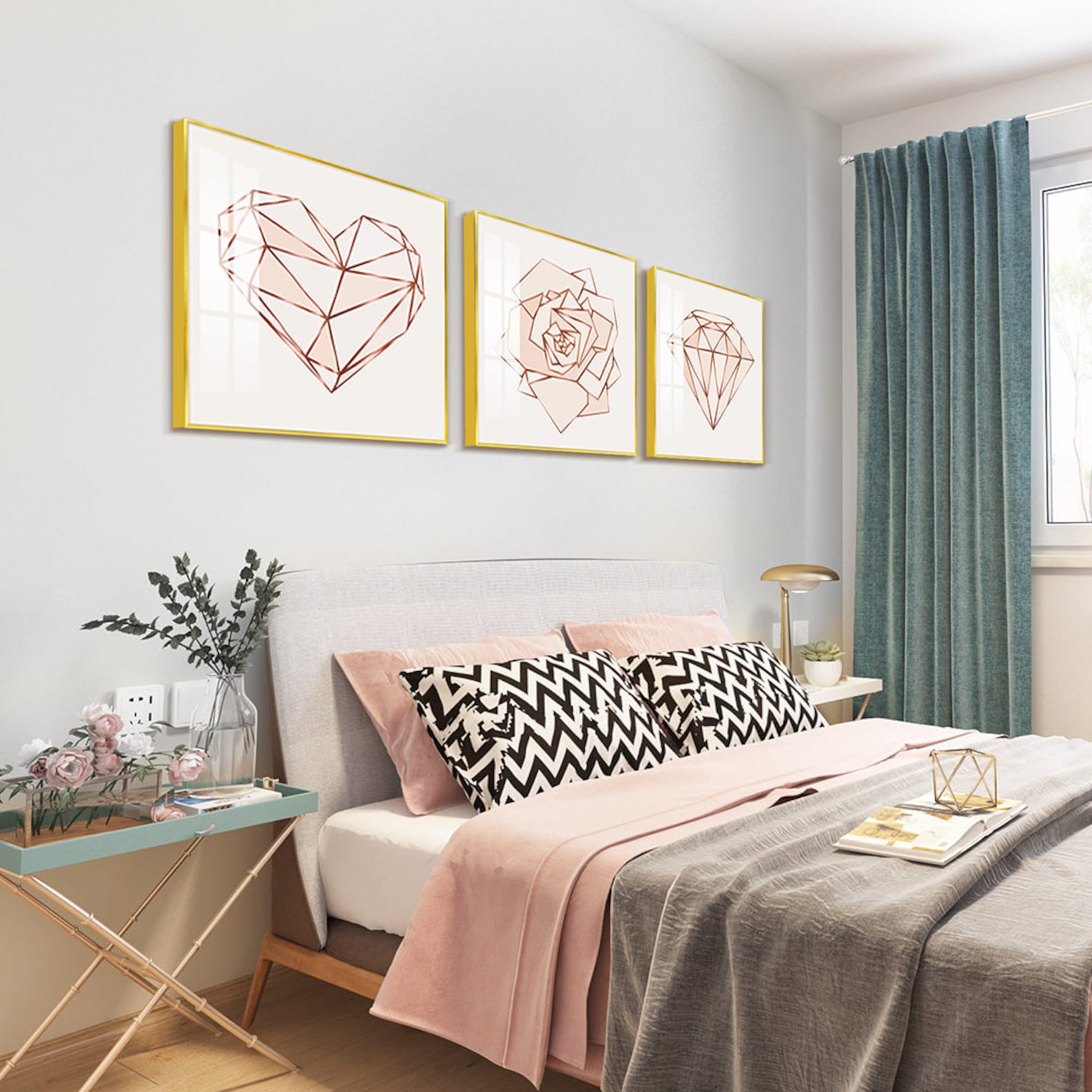 Sumgar Rose Gold Wall Art Bathroom Decor Girls Bedroom Wall - Etsy