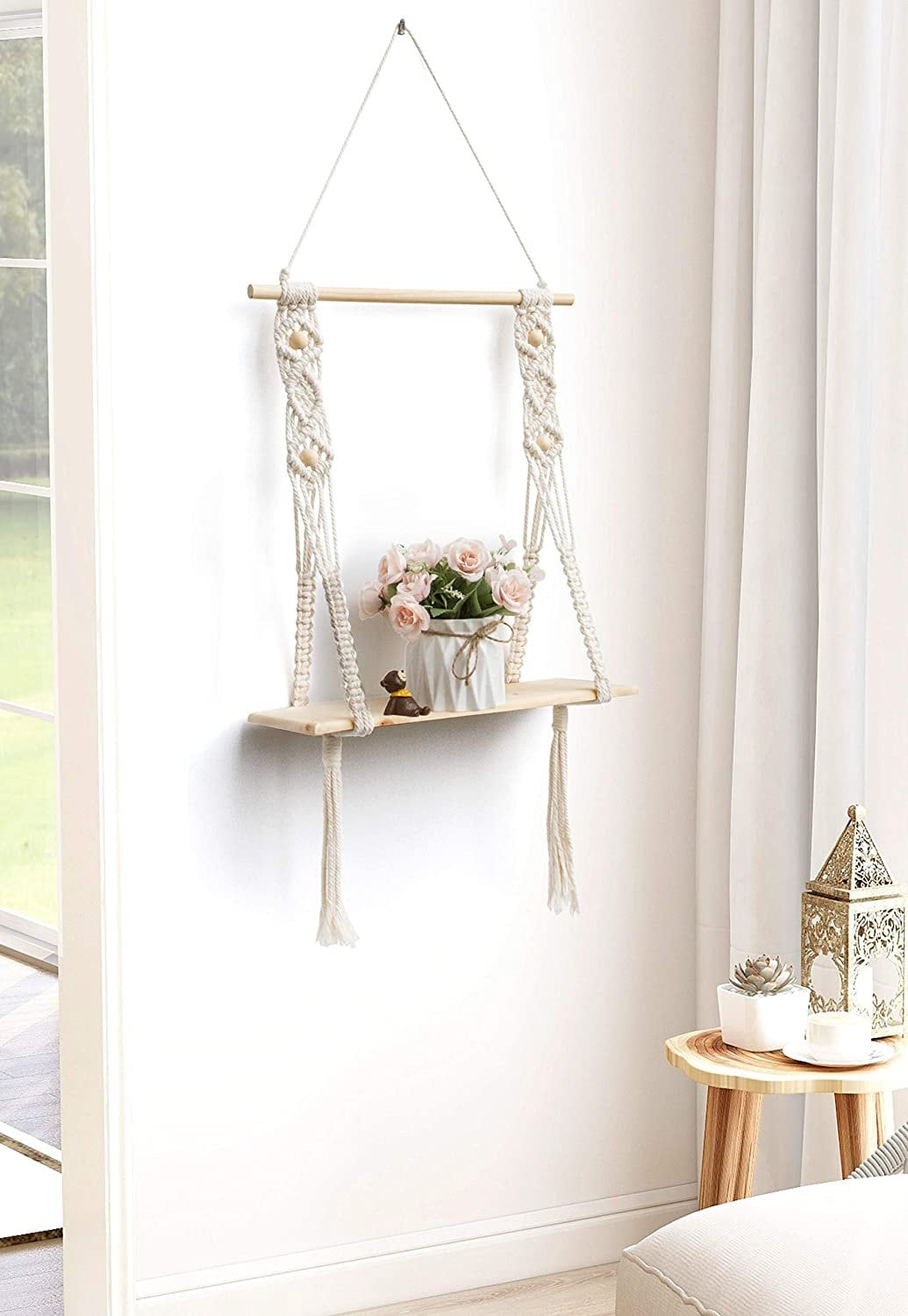 Boho Macrame Wall Hanging Floating Shelf Handcraft Bohemian 1 - Etsy