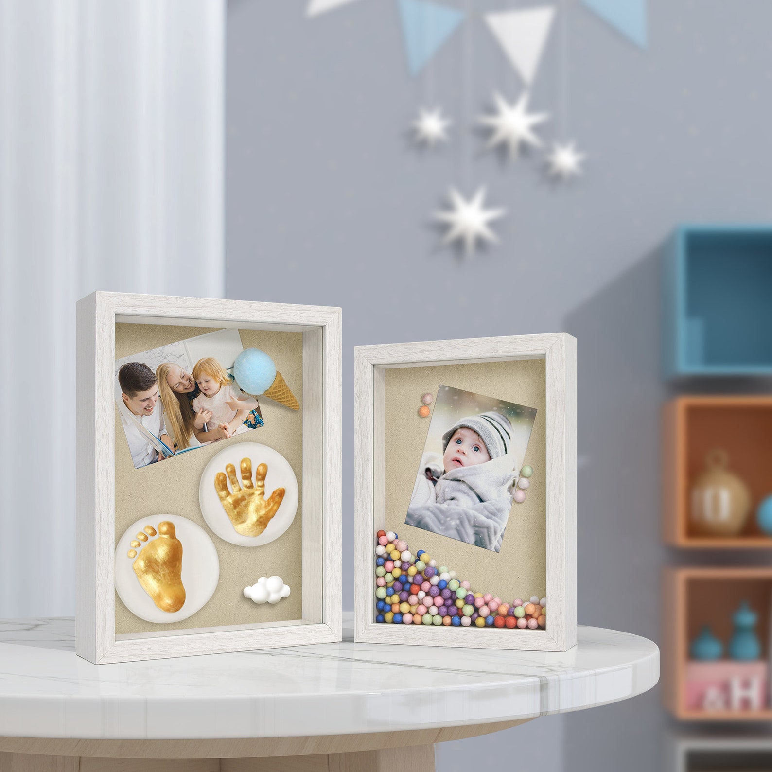White Shadow Box 6x8 and 5x7 Simple Wooden Deep Photo Frames - Etsy