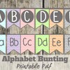 Printable Pastel Alphabet Number Bunting Garland Banner Party Classroom ...