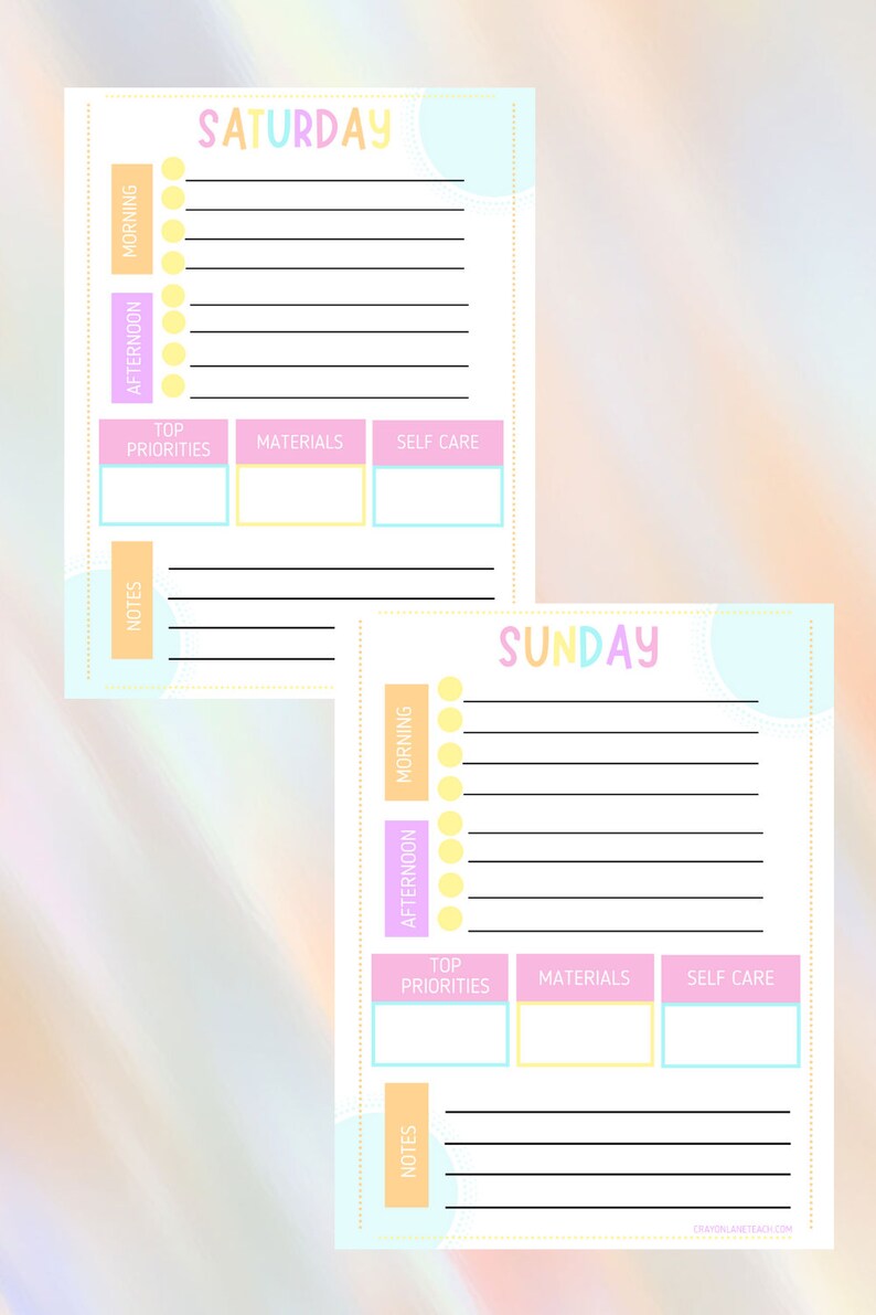 Teacher Planner Pages Undated Daily Weekly Monthly Planners Printable ...