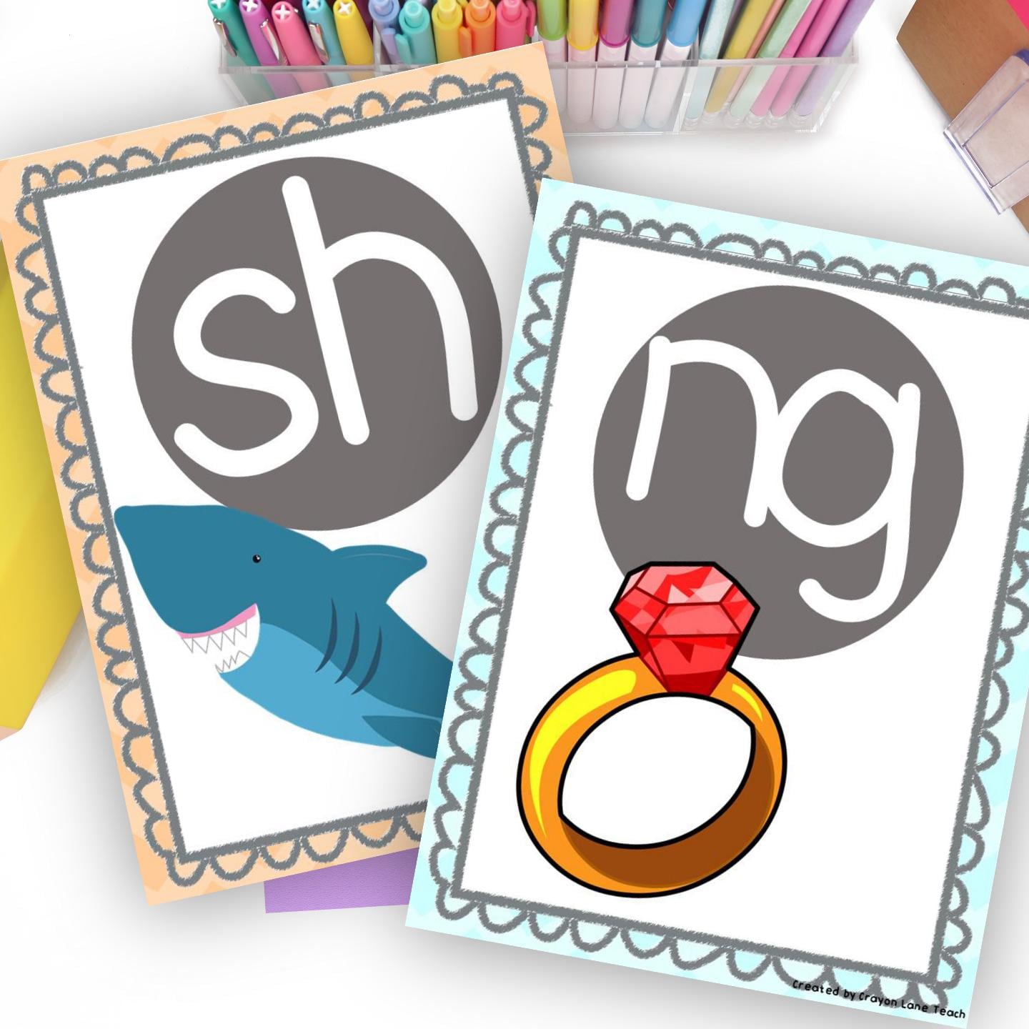 Printable Phonics Posters Children's Educational Digraph Display for ...