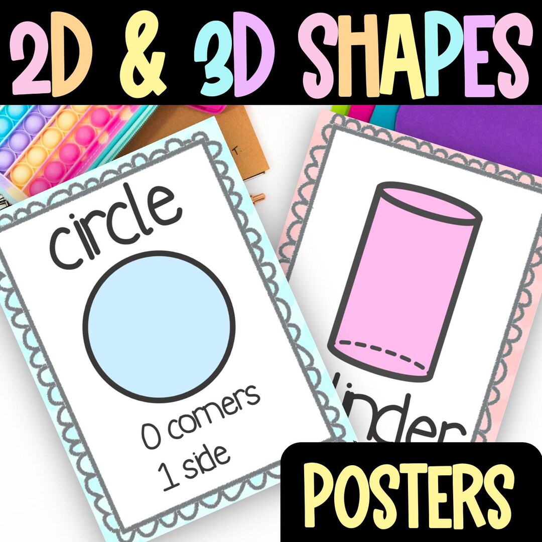 2D and 3D Shapes Posters Classroom Homeschool Display Pack Classroom ...