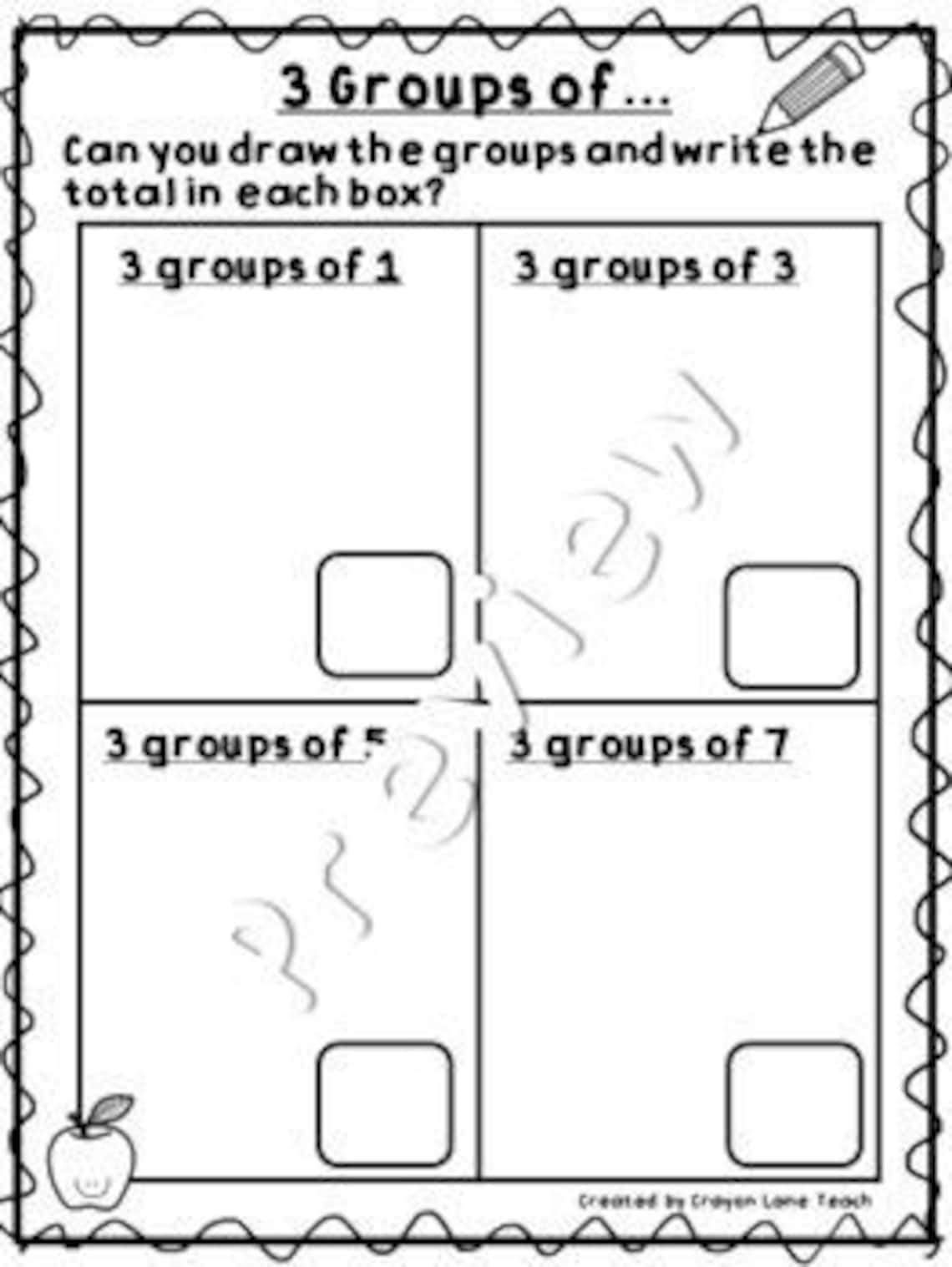 Beginner Multiplication Worksheets for Kids Learn to Multiply 3 Times ...