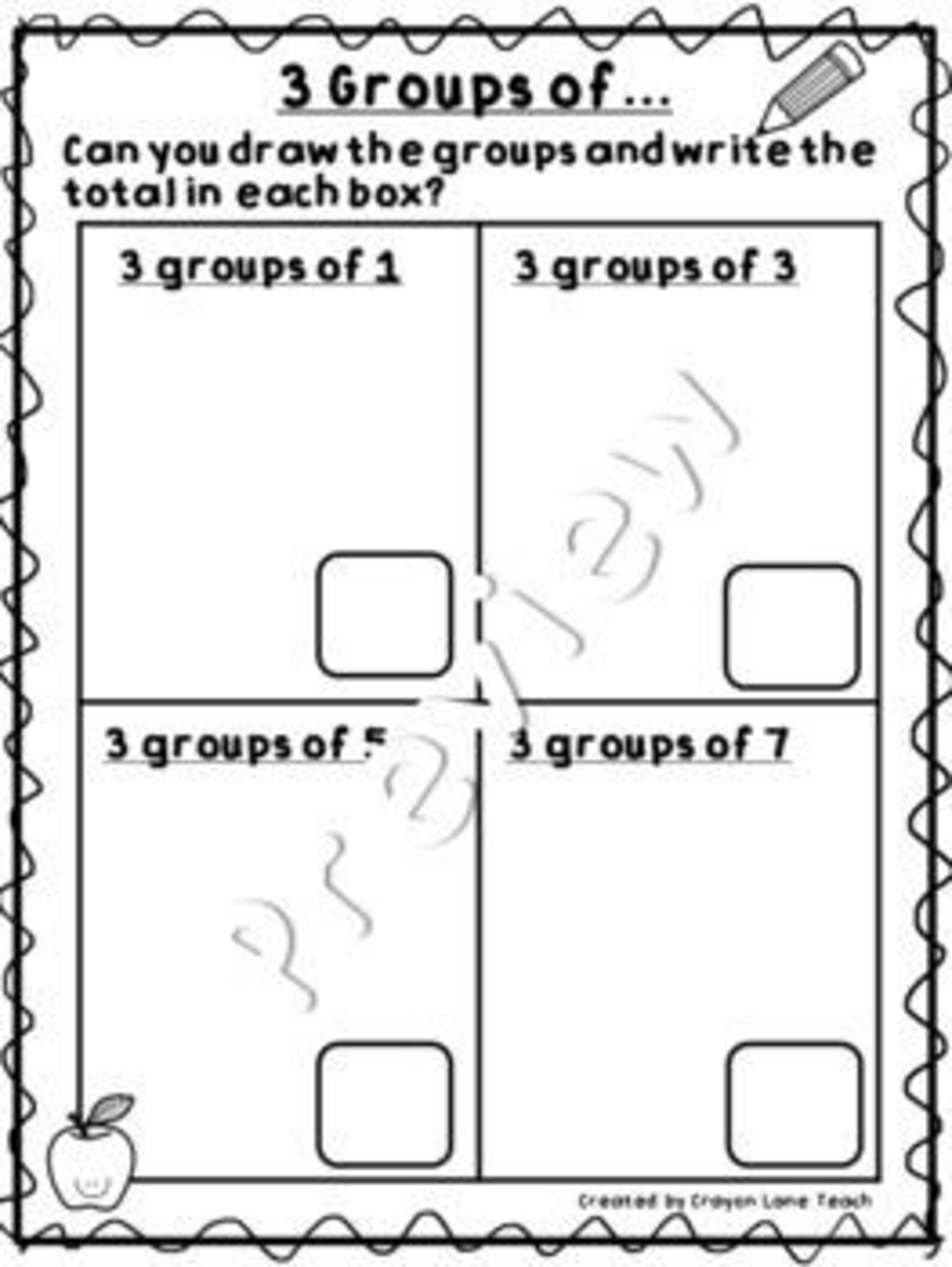Beginner Multiplication Worksheets for Kids Learn to Multiply 3 Times ...