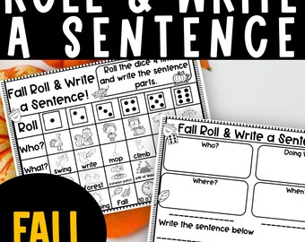 Fall Sentence Building Game for Kids Homeschool Sentence Writing ...