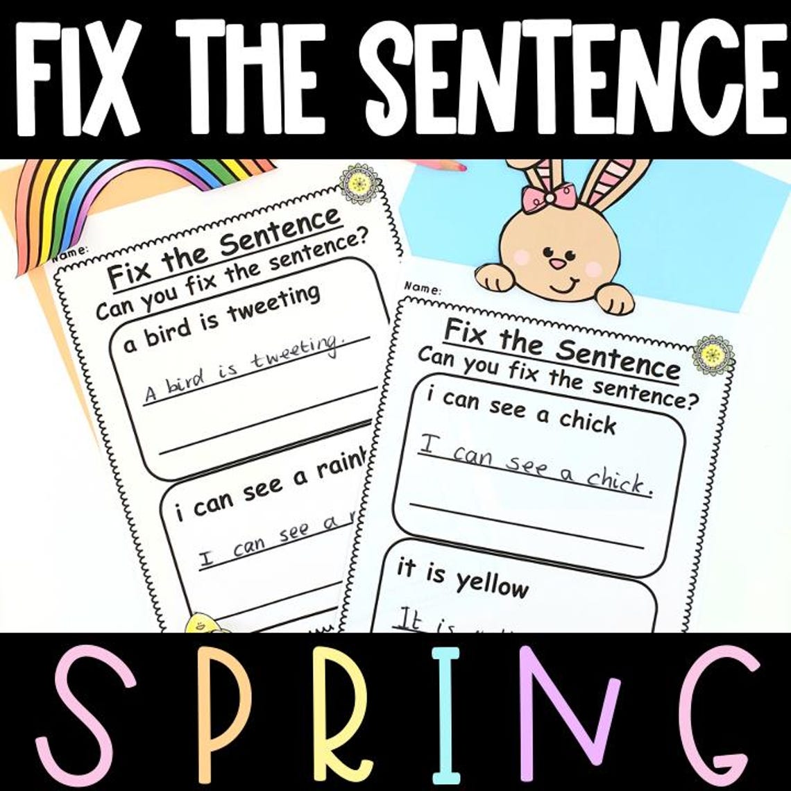 Sentence Writing Practise Worksheets for Kids Spring Homeschool ...