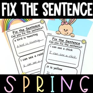 Sentence Writing Practise Worksheets for Kids Spring Homeschool ...