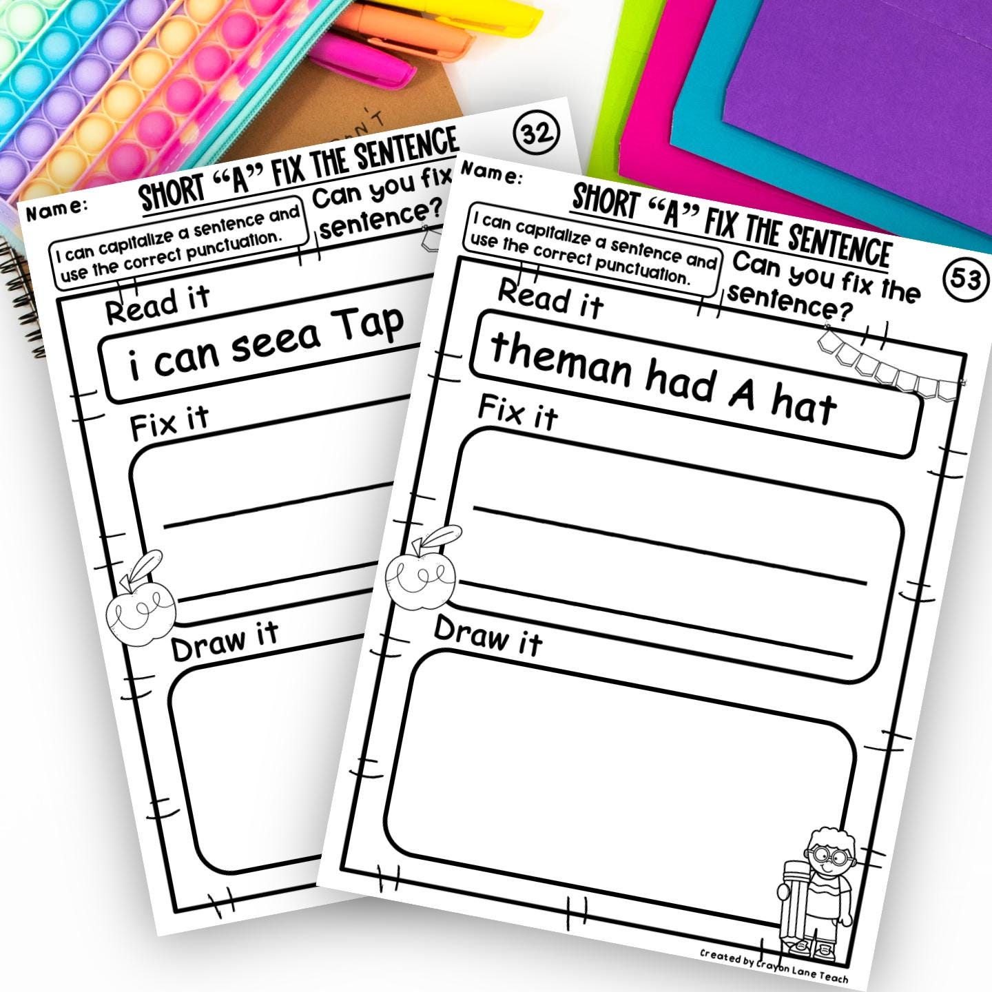 Sentence Writing Practise Worksheets for Kids Reading Comprehension ...