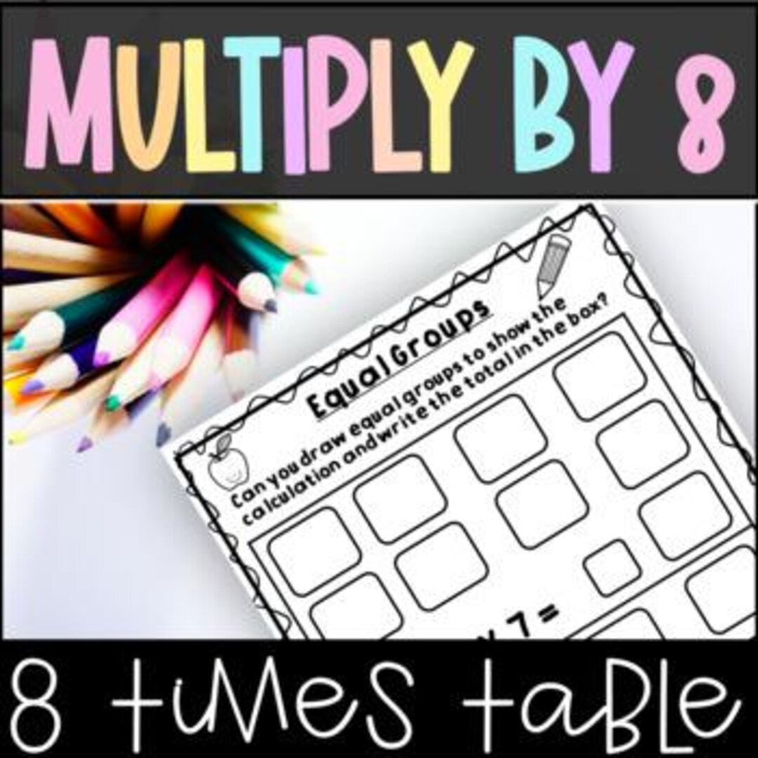 Multiplication Worksheets for Kids Beginner Learn to Multiply 8 Times ...
