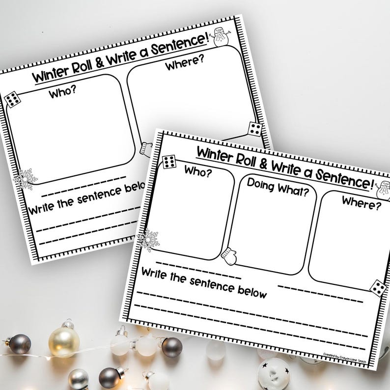 Sentence Building Game for Kids Homeschool Winter Sentence Writing ...