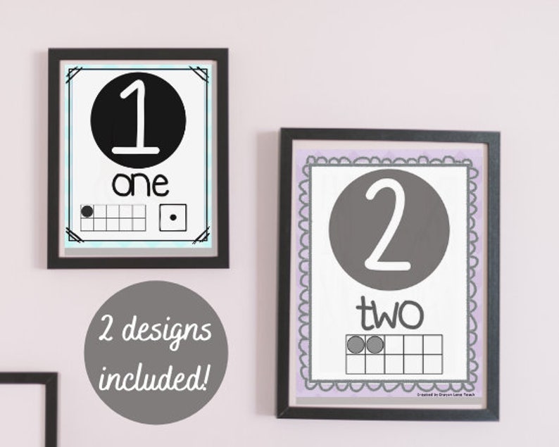 Printable Pastel Number Posters Classroom Decor Playroom Print Nursery ...