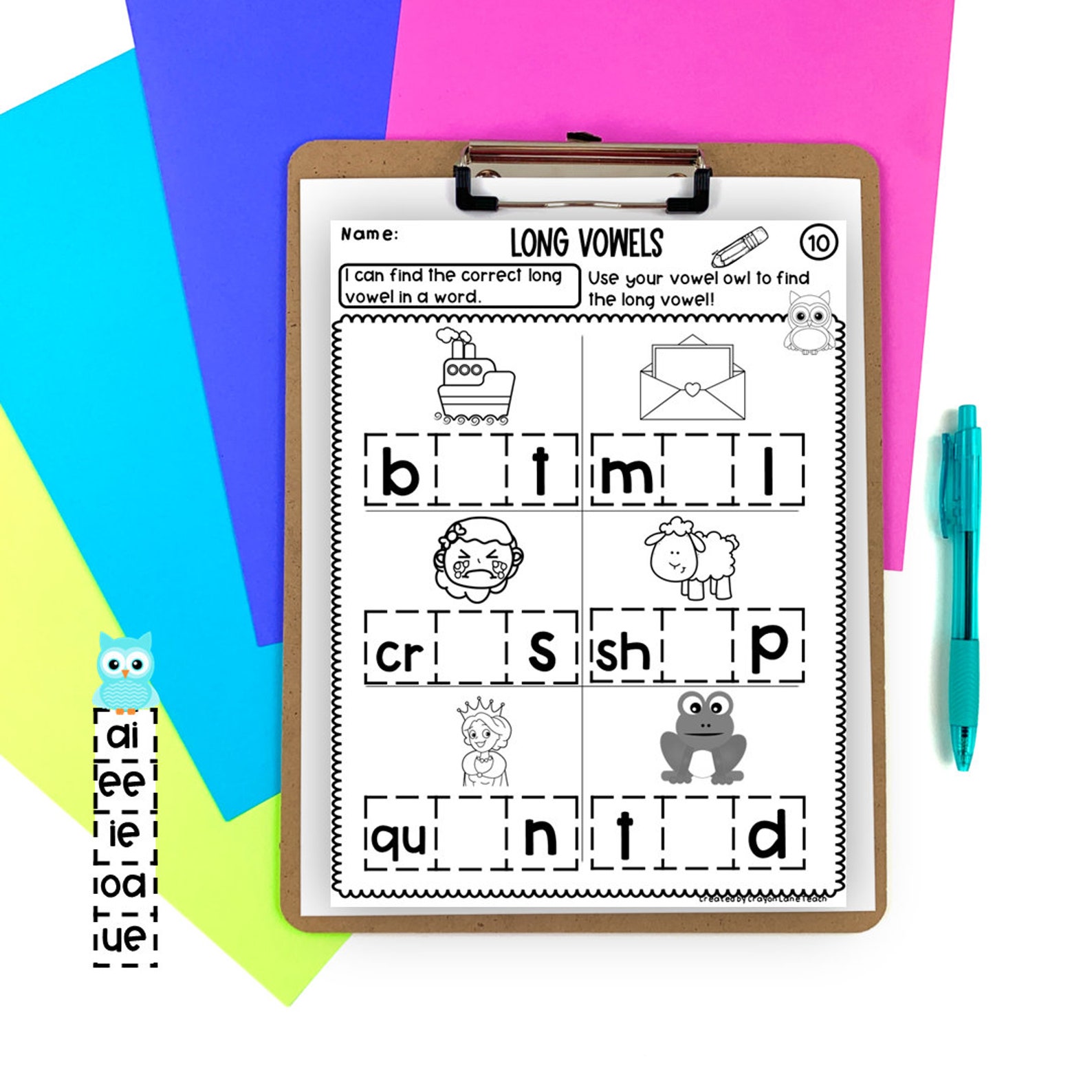 Phonics Worksheets Short and Long Vowels Kindergarten 1st Grade Year 1 ...