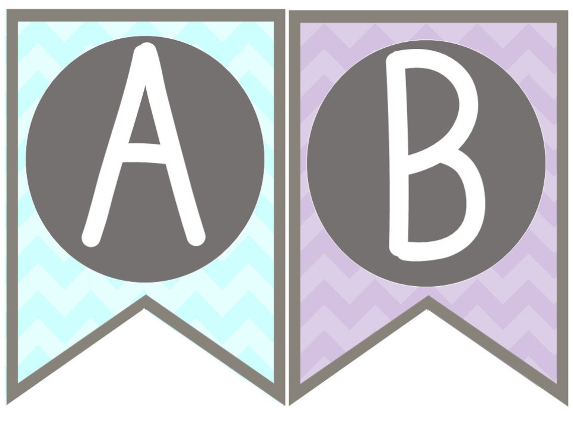 Printable Pastel Alphabet Bunting Banner Garland Home School Classroom ...